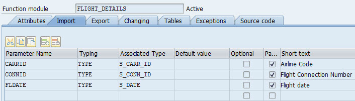 Dynamic call to FM with PARAMETER-TABLE – SAPCODES