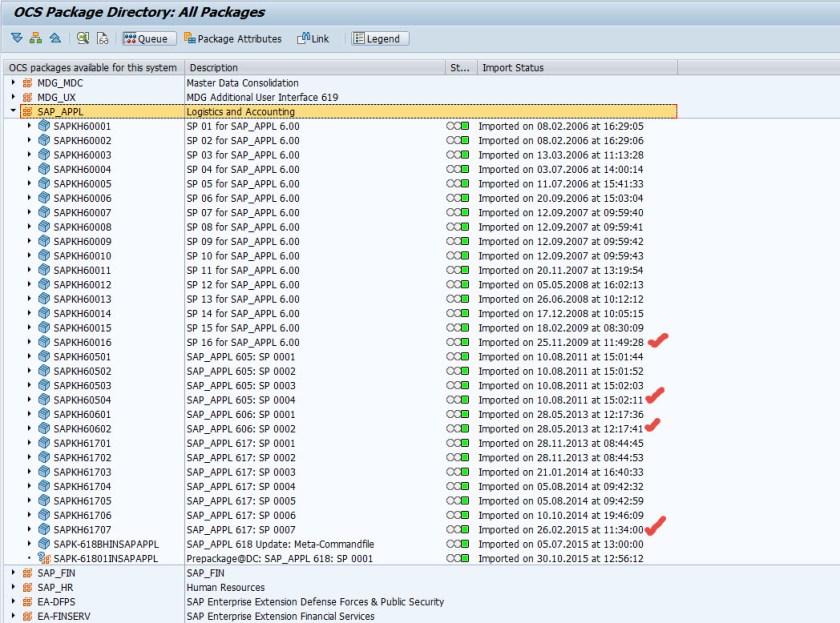 Software Component SP Upgrade Log – SAPCODES