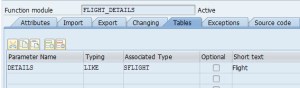 Dynamic call to FM with PARAMETER-TABLE – SAPCODES