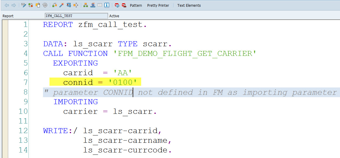 Dynamic FM call with extra parameter – SAPCODES