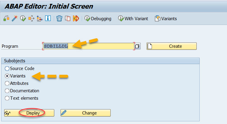 Report Variant Transport – SAPCODES