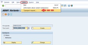 Report Variant Transport – SAPCODES