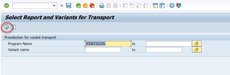 Report Variant Transport – SAPCODES