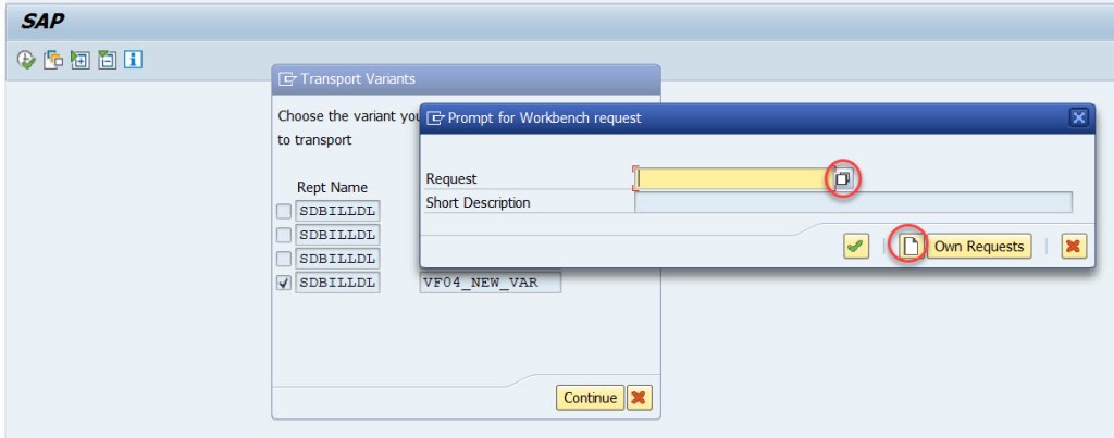 Report Variant Transport – SAPCODES