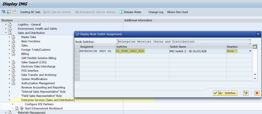 Switch Assigned to IMG Node – SAPCODES