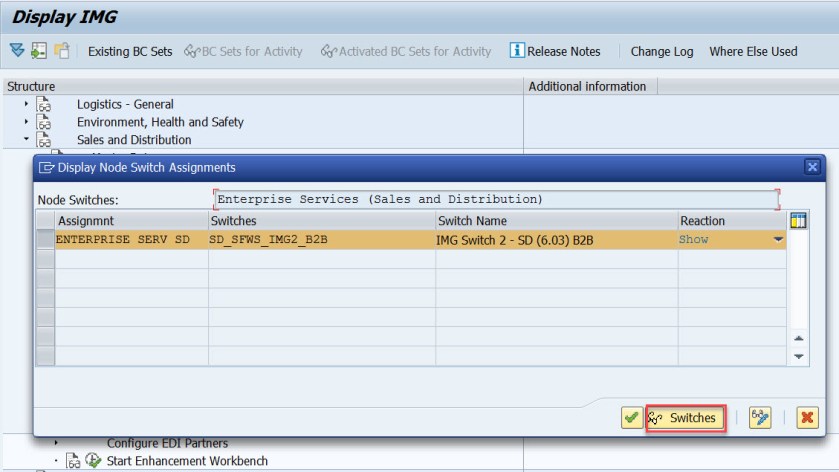 Switch Assigned to IMG Node – SAPCODES