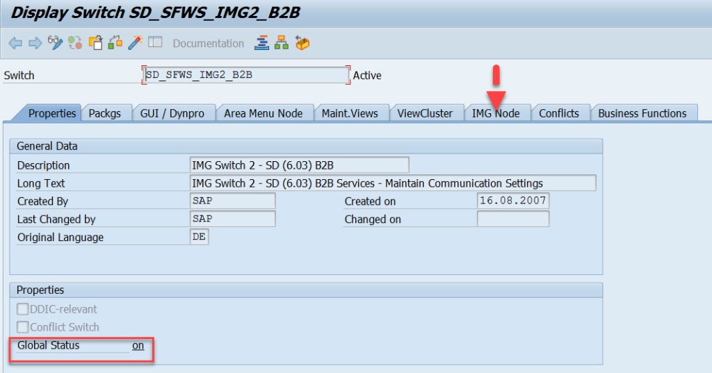 Switch Assigned to IMG Node – SAPCODES