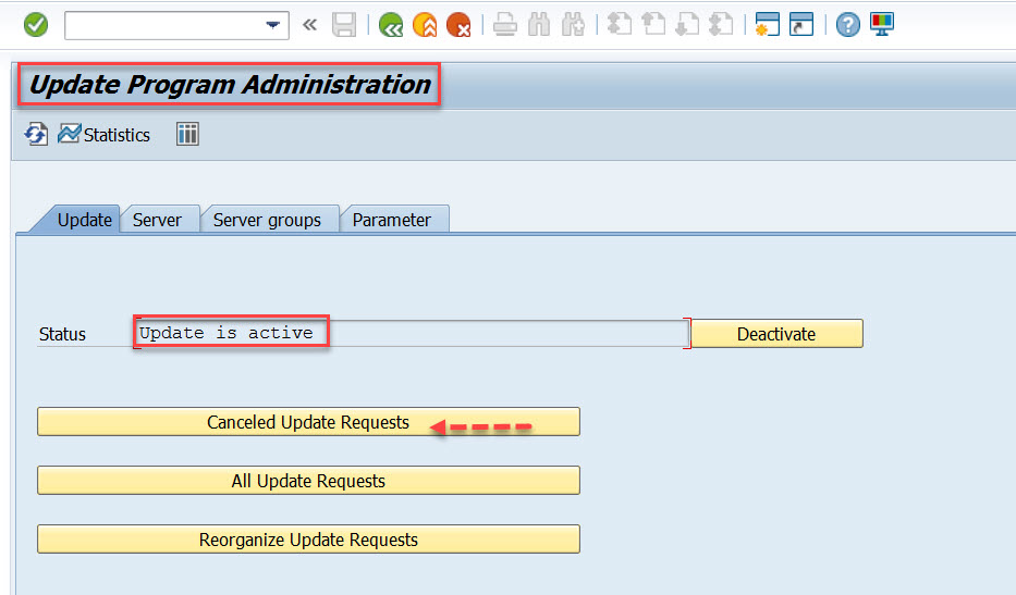 Update Program Administration – SAPCODES