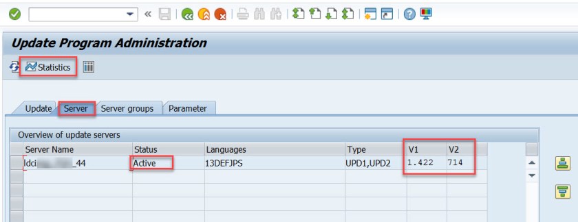 Update Program Administration – SAPCODES