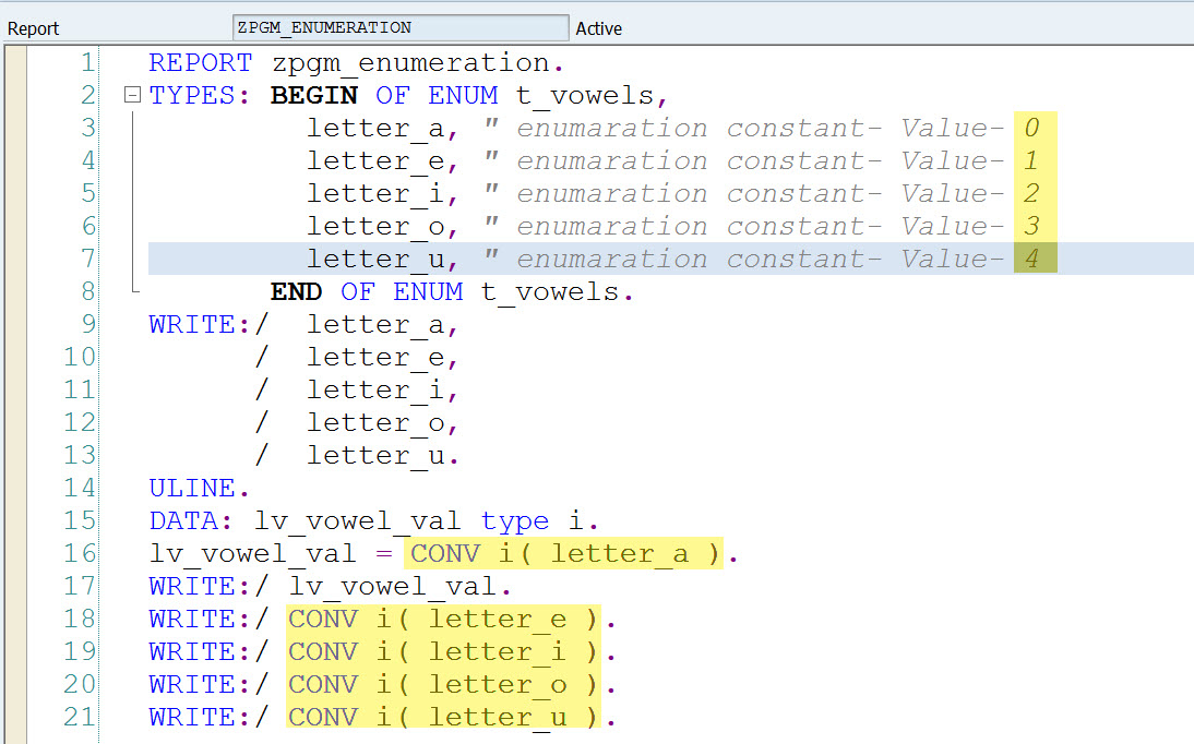 3-Enumeration in ABAP 7.51 – SAPCODES