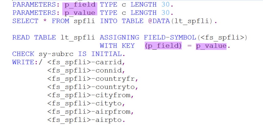 Dynamic Key Specification in Read Table – SAPCODES