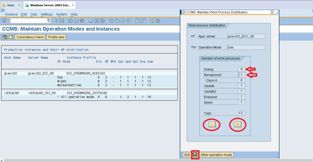 Operation mode – SAPCODES