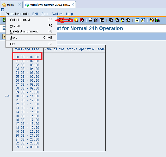 Operation mode – SAPCODES