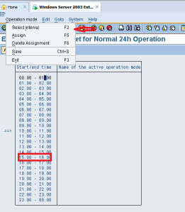 Operation mode – SAPCODES