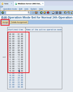 Operation mode – SAPCODES