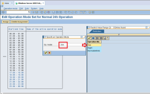 Operation mode – SAPCODES