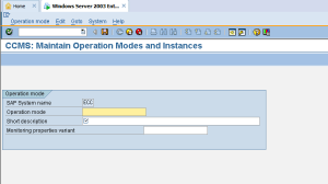 Operation mode – SAPCODES