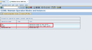 Operation mode – SAPCODES