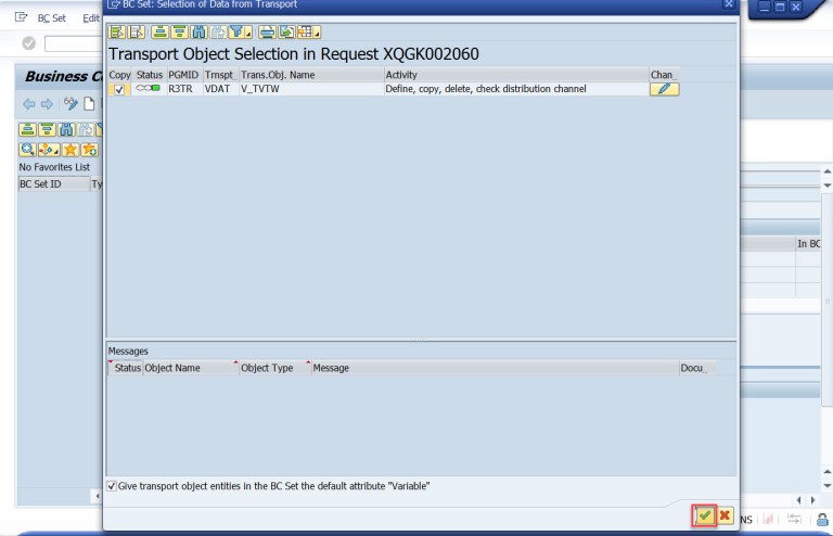 Business Configuration Set- BC Set – SAPCODES