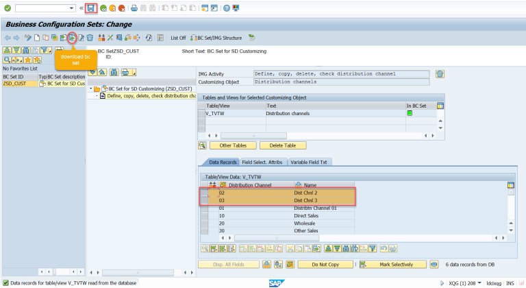 Business Configuration Set- BC Set – SAPCODES