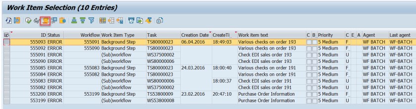 Workflow Work Item List Display – SAPCODES