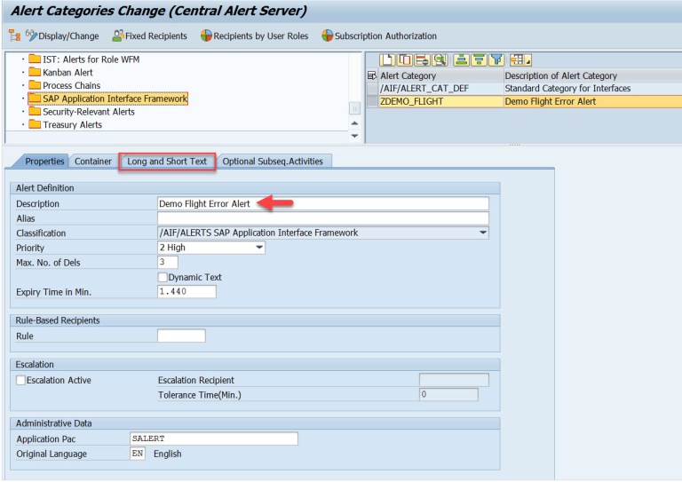 AIF Alert Configuration – SAPCODES
