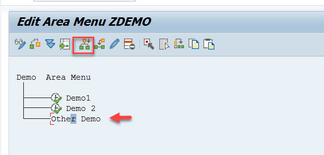 AREA MENU – SAPCODES