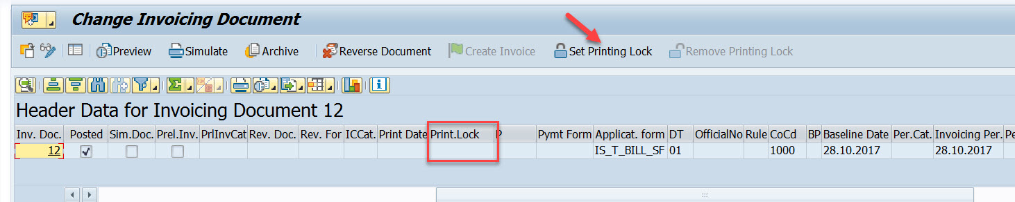 Printing Lock Set in Convergent Invoicing – SAPCODES