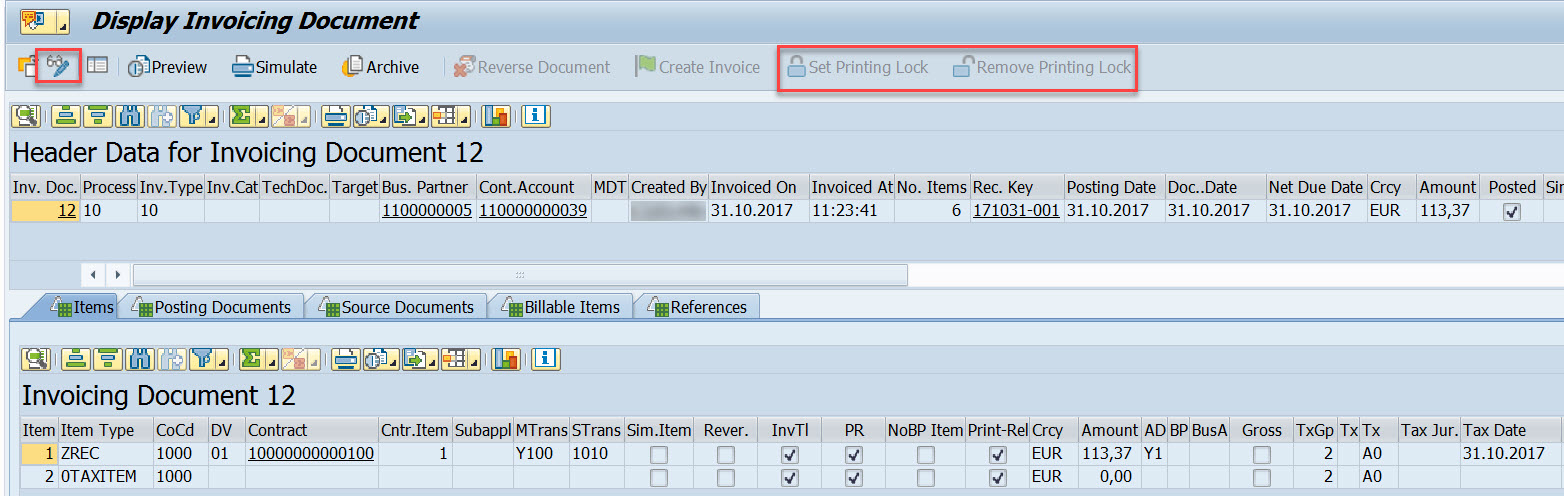 Printing Lock Set in Convergent Invoicing – SAPCODES