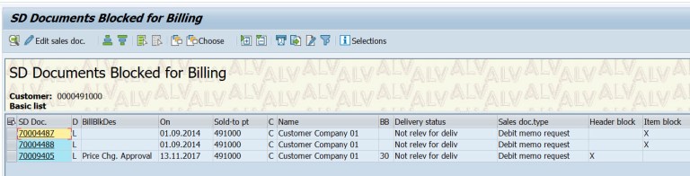 Mass Removal of SD Billing Block – SAPCODES