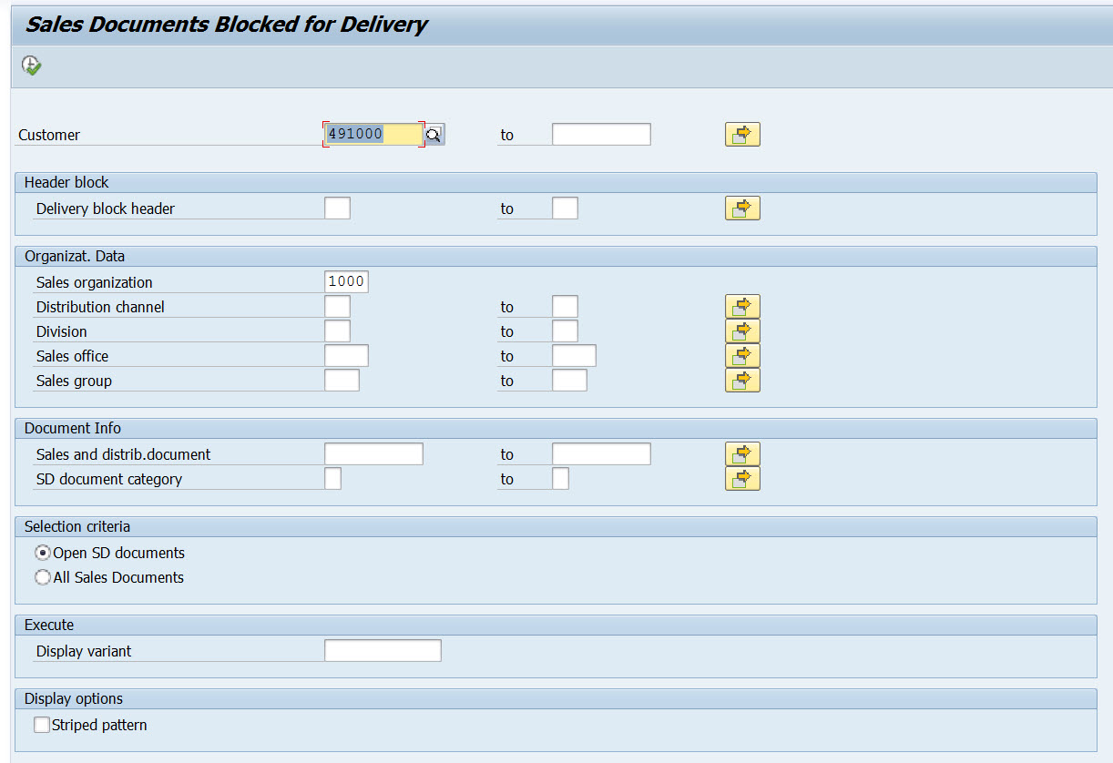 SD Delivery Block Report – SAPCODES