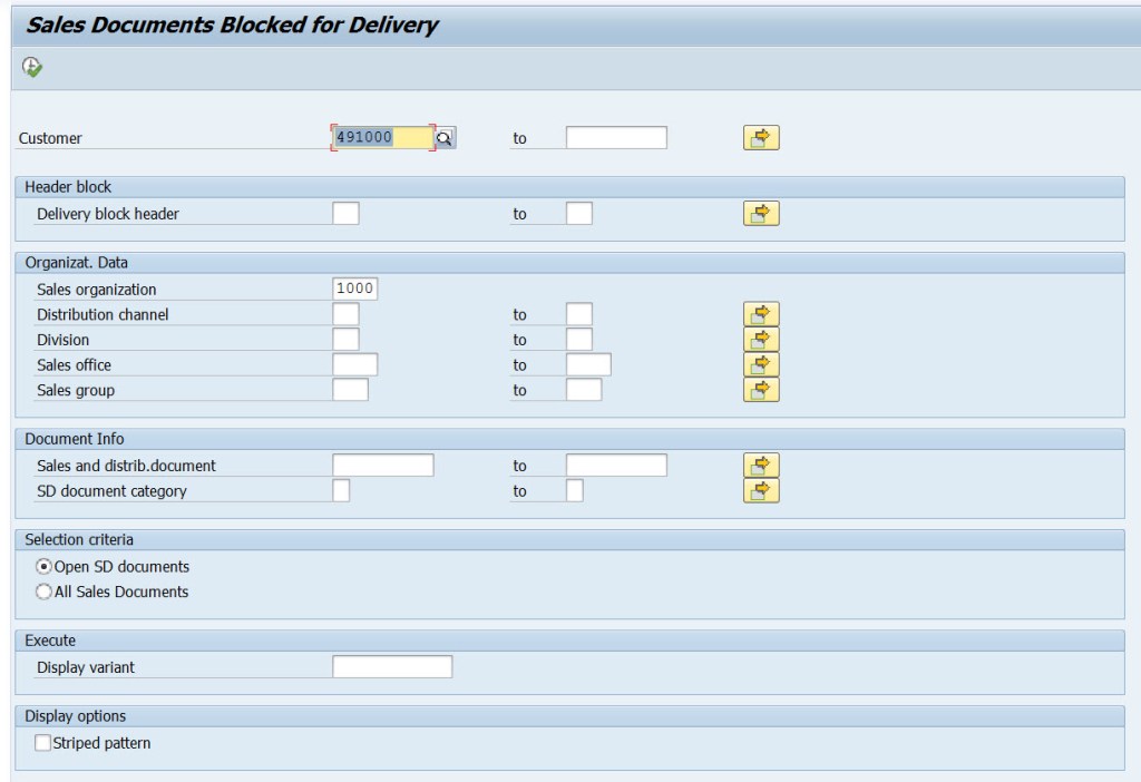 SD Delivery Block Report – SAPCODES