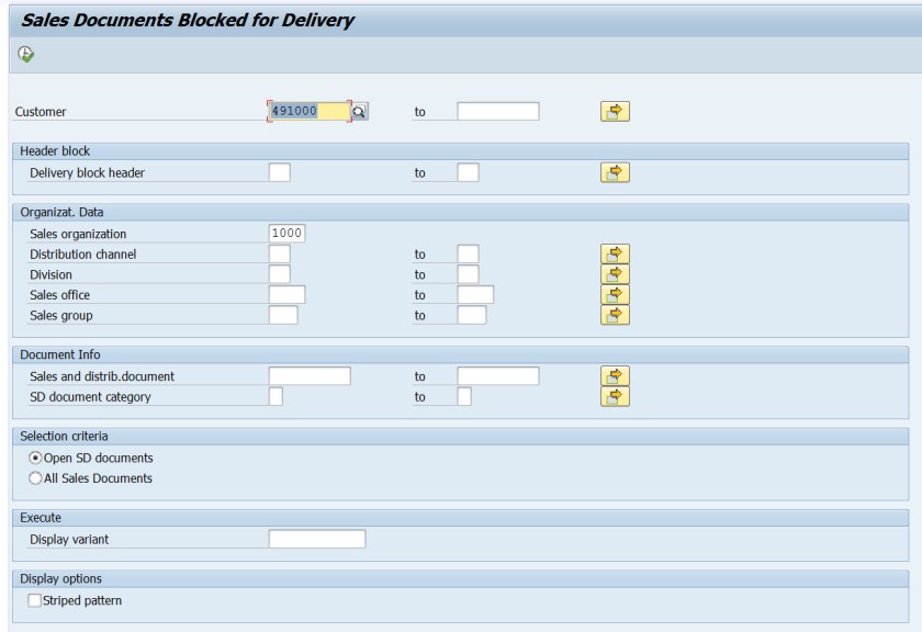 SD Delivery Block Report – SAPCODES