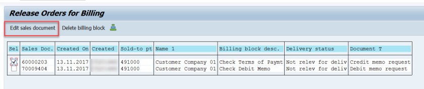 Mass Removal of SD Billing Block – SAPCODES