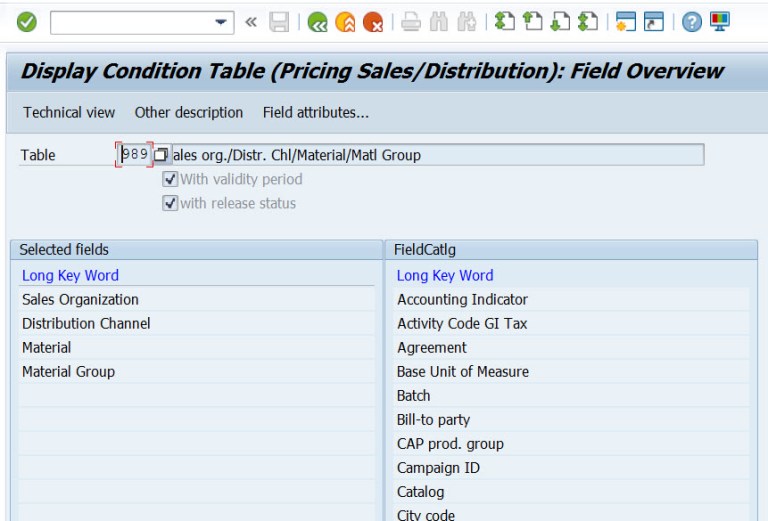 SD Pricing Condition Table – SAPCODES