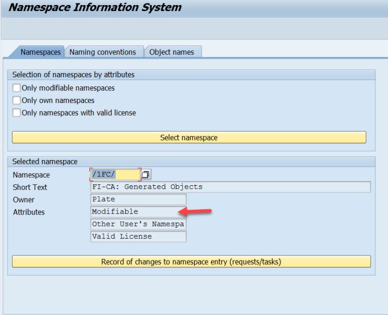 Namespace Modification – SAPCODES