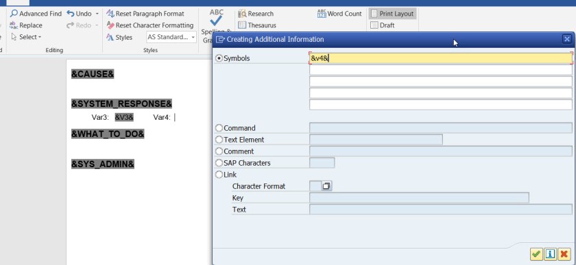 Place Holders in Message Long Text – SAPCODES