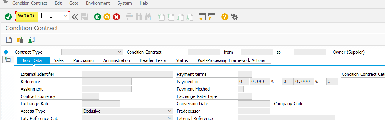 Condition Contract – SAPCODES
