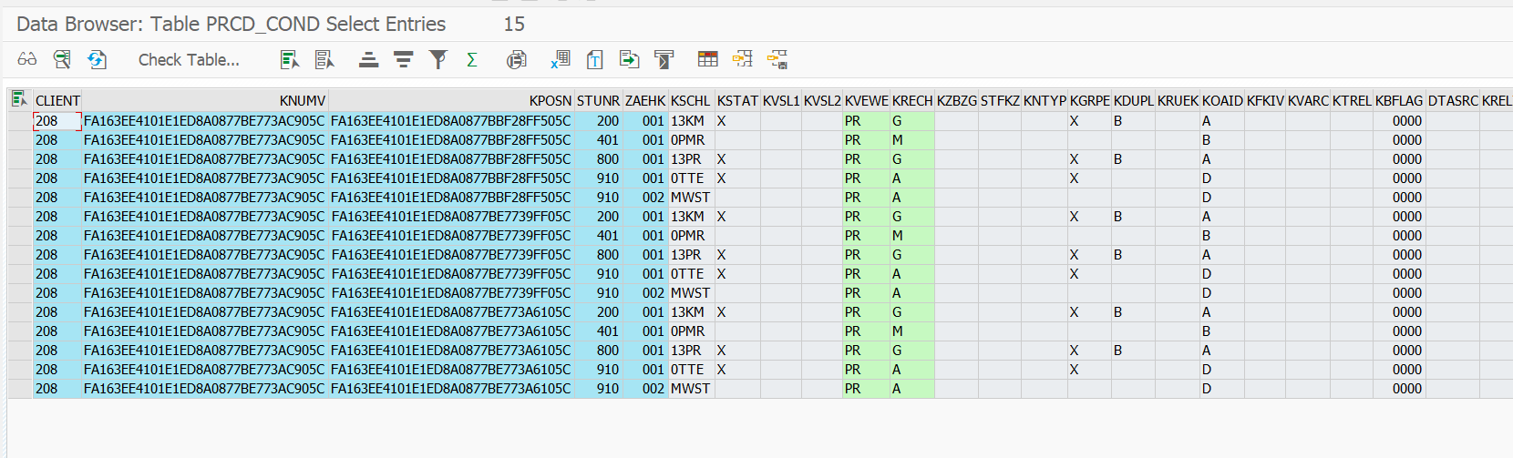 CRM Table(s) for Order Pricing – SAPCODES