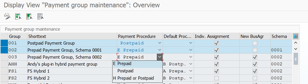 Prepaid & Postpaid Payment Group in Hybris Billing – SAPCODES