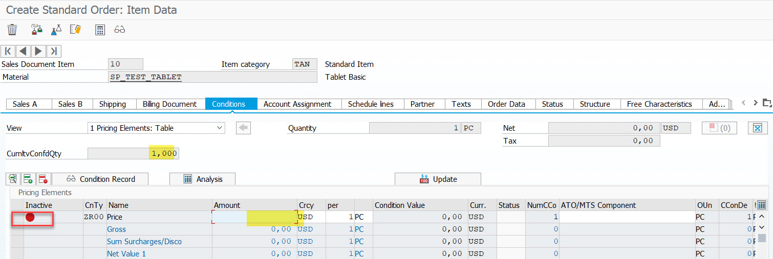 SD Pricing Condition Record with value 0 – SAPCODES