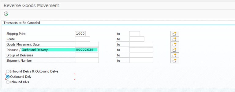 How to reverse goods movement & deleted outbound delivery in SD – SAPCODES