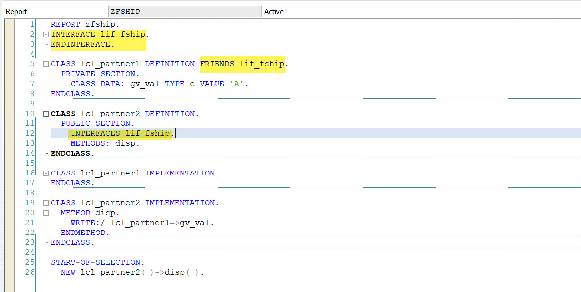 Class-Friendship via Interface – SAPCODES