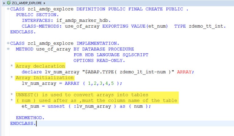 HANA SQL- Use of ARRAY – SAPCODES