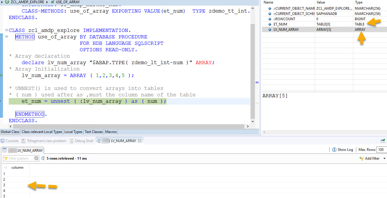 HANA SQL- Use of ARRAY – SAPCODES