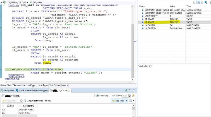 HANA SQL- Internal Table Operation-4 – SAPCODES