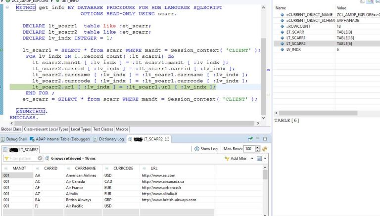 HANA SQL: Internal Table with More Operations – SAPCODES