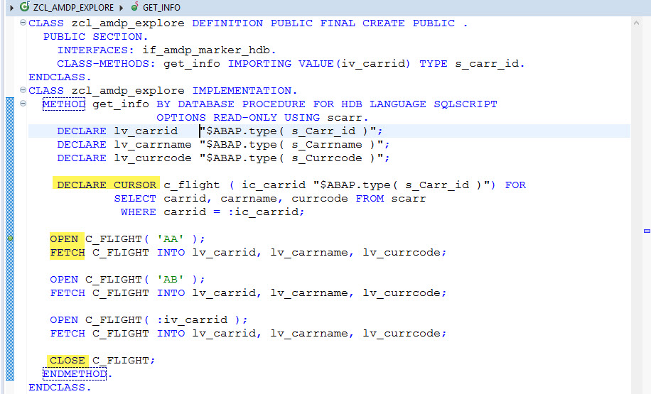 HANA SQL- Cursor – SAPCODES