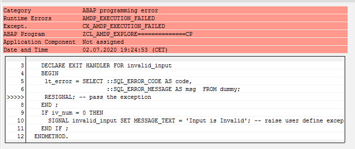 HANA SQL- Signal & Resignal – SAPCODES