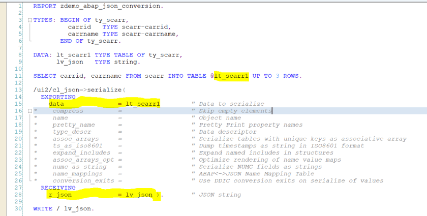 ABAP Format to json – SAPCODES